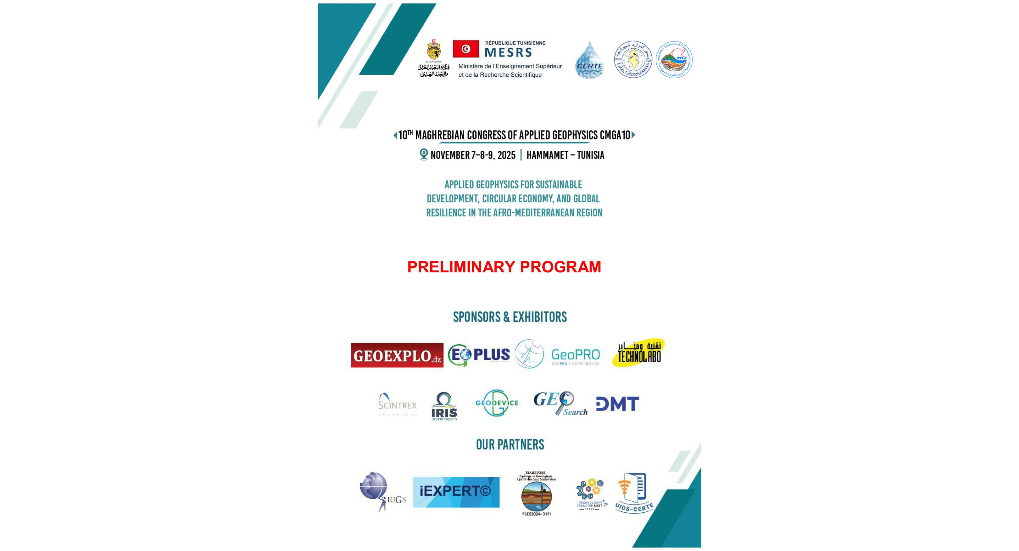 MCAG - MAGHREBIAN COLLOQUIUM OF APPLIED GEOPHYSICS